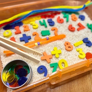 Numbers Sensory Bin, Numbers Activity, Math Activity, Learning Kit ...