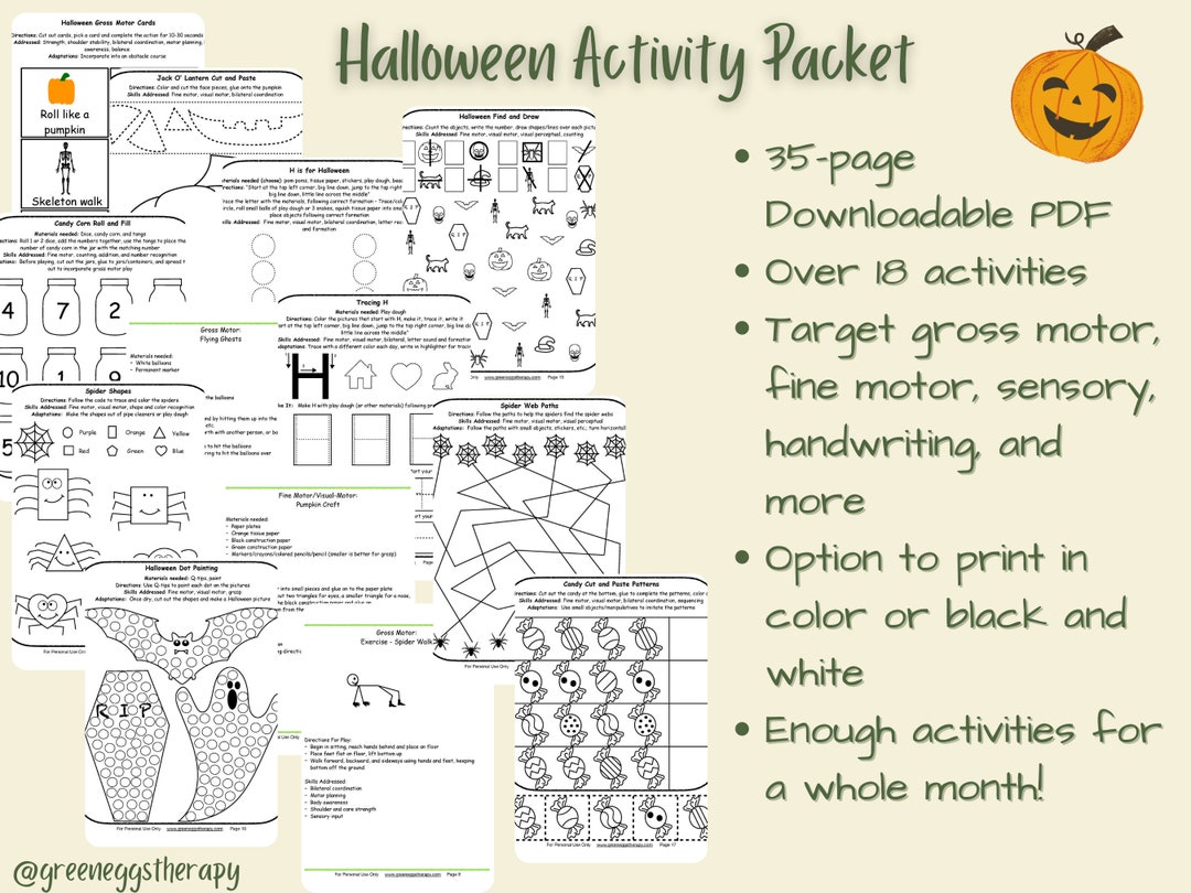 Halloween Activity Bundle, Halloween Worksheet, Halloween Activity ...