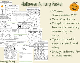 Printable Kindergarten Halloween Worksheet Workbook Activity - Etsy