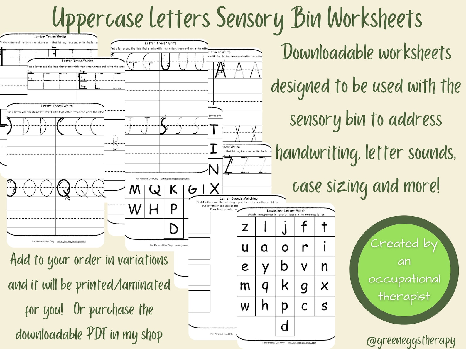 Alphabet Sensory Bin, Uppercase Letters Tracing, Sensory Kit, Letter ...