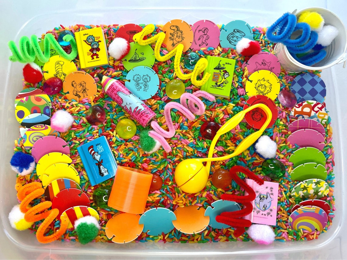 Dr Seuss Activity Seuss Sensory Bin Pretend Play Sensory | Etsy