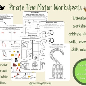 Pirate Fine Motor Worksheets, Home School, Preschool Activity ...