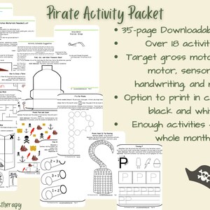 Feuille de travail d'activité de pirate, paquet d'activité de pirates ...