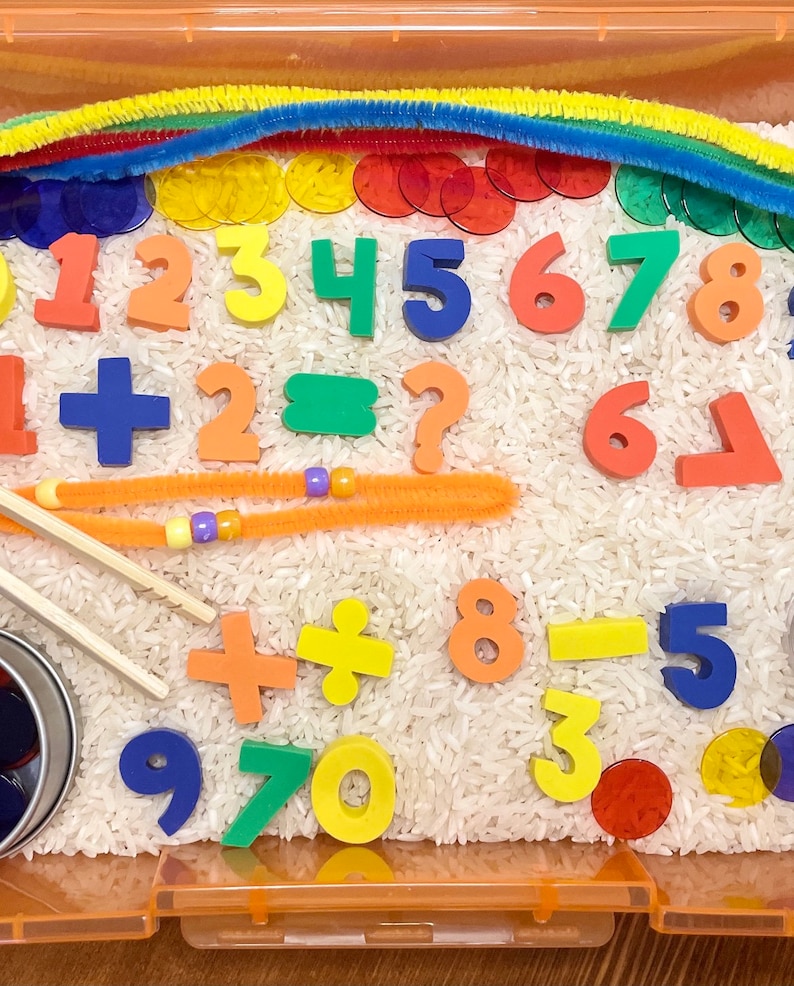 Numbers Sensory Bin, Numbers Activity, Math Activity, Learning Kit ...