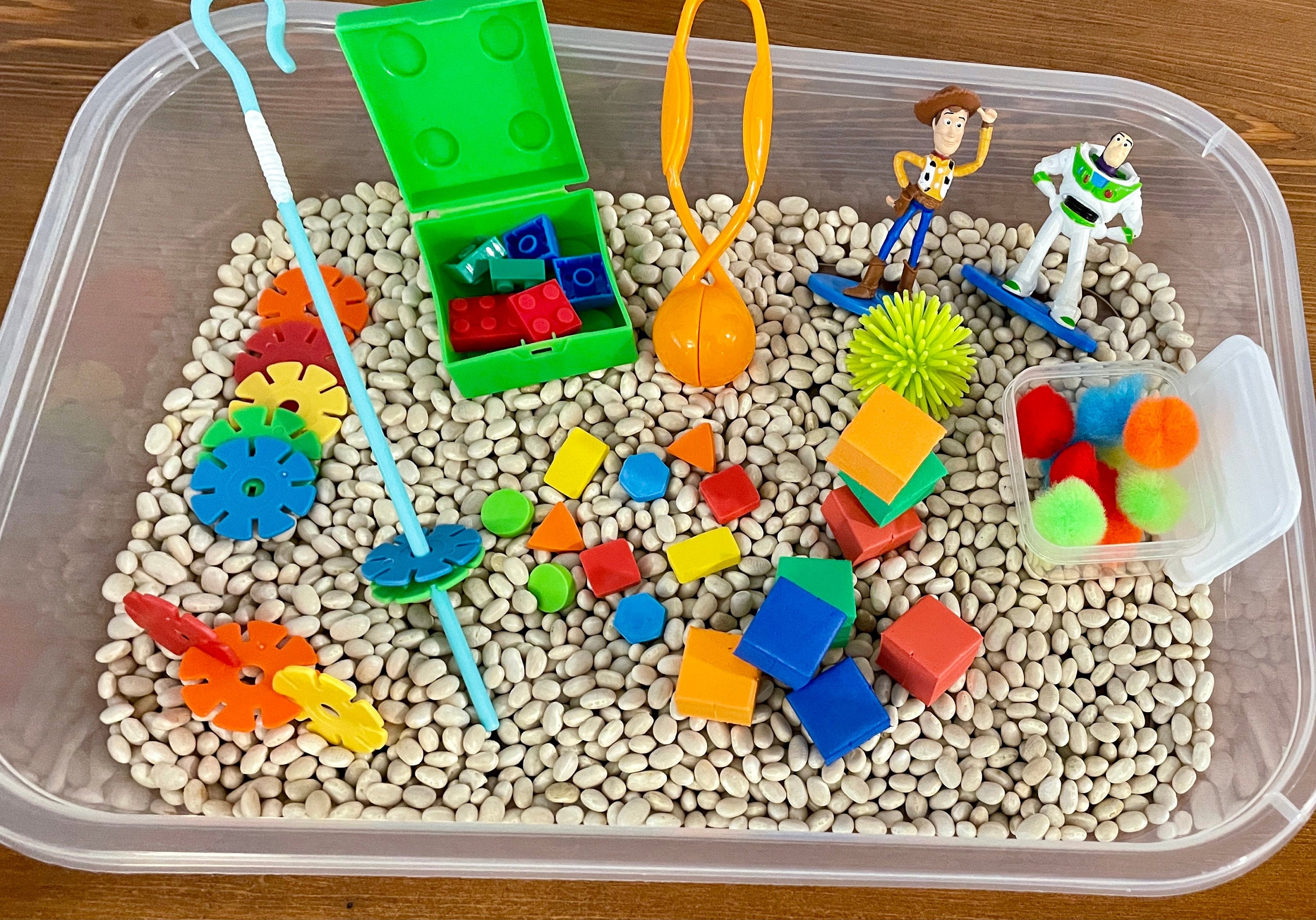 Toy Story Sensory Bin, Sensory Play, Buzz Lightyear, Woody, Pretend ...