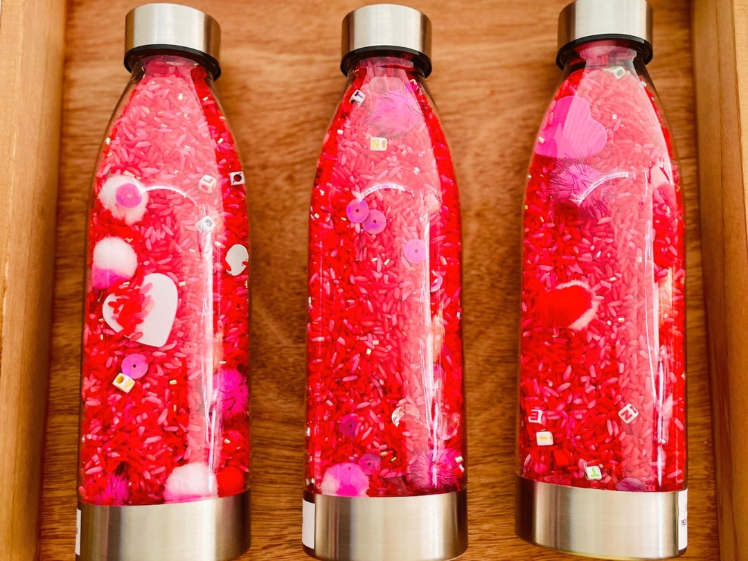 Hearts Sensory Bottles, Heart Sensory Bottle, Calm Down Bottles, Autism ...