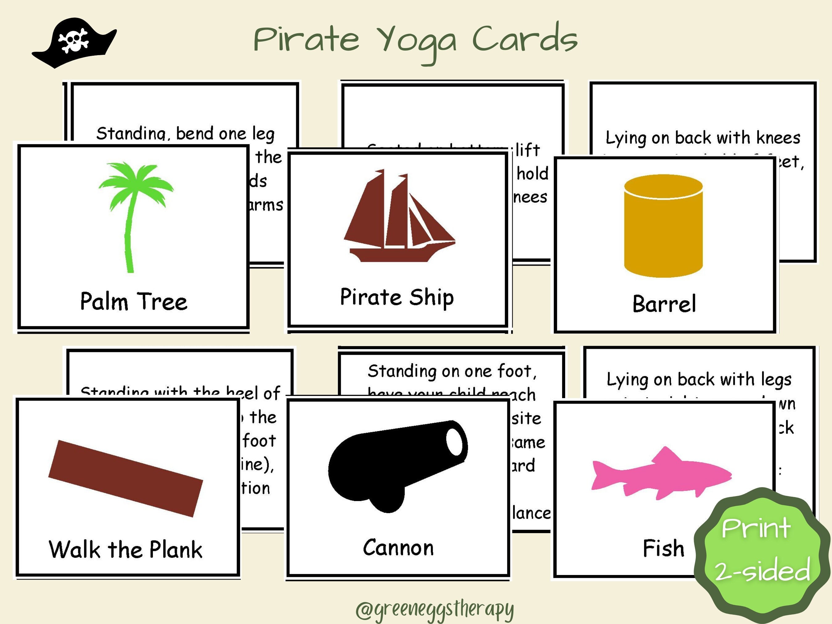 Pirate Yoga Cards, Yoga Cards for Kids, Movement Cards, Gross Motor ...