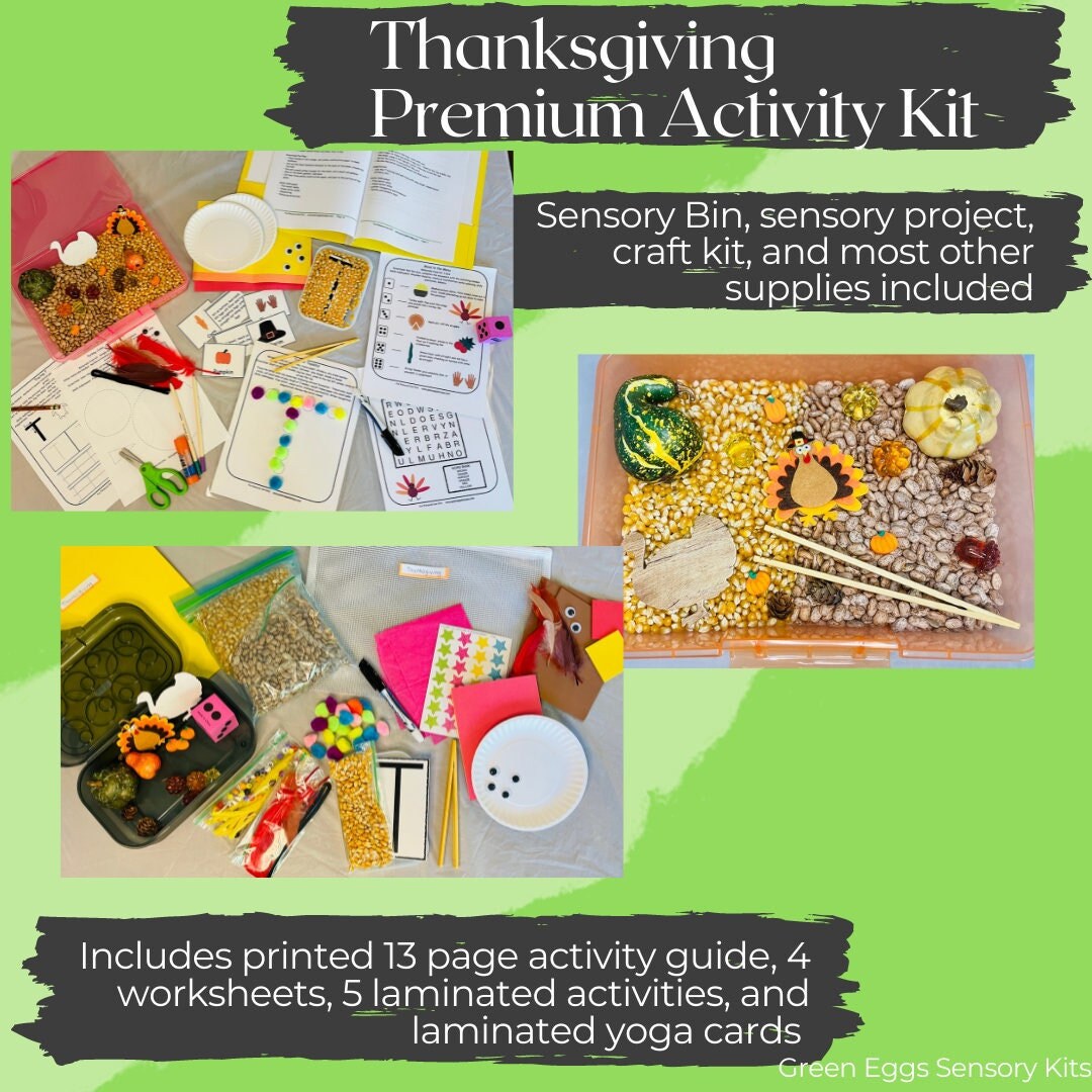 Thanksgiving Activity Kit, Craft Kit, Learning Kit, Home Learning ...