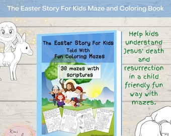 Easter Story for Kids Maze Book, Easter Story Coloring Book ...