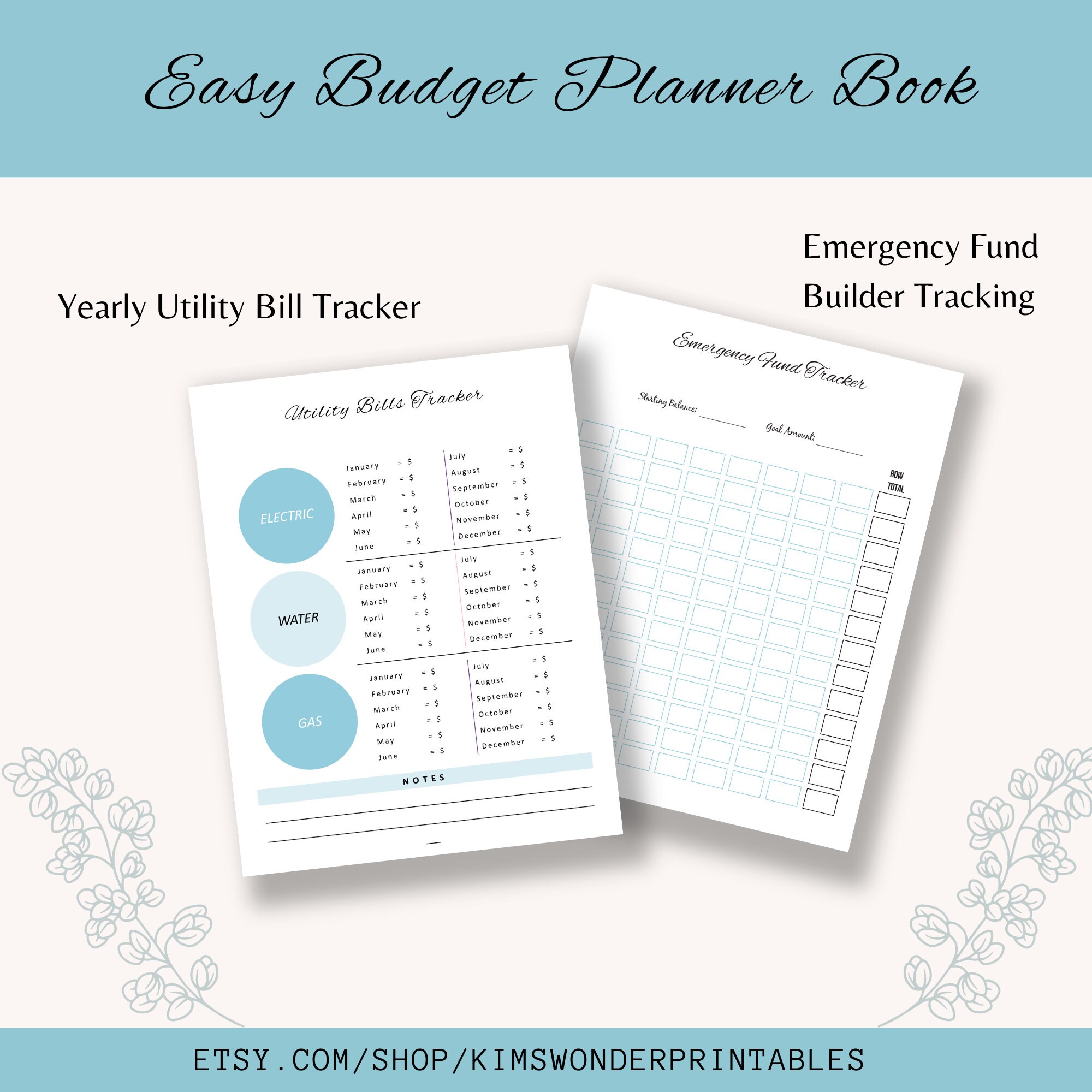 Budget Planner Book, Printable, Easy Household Budget, Budget Workbook ...