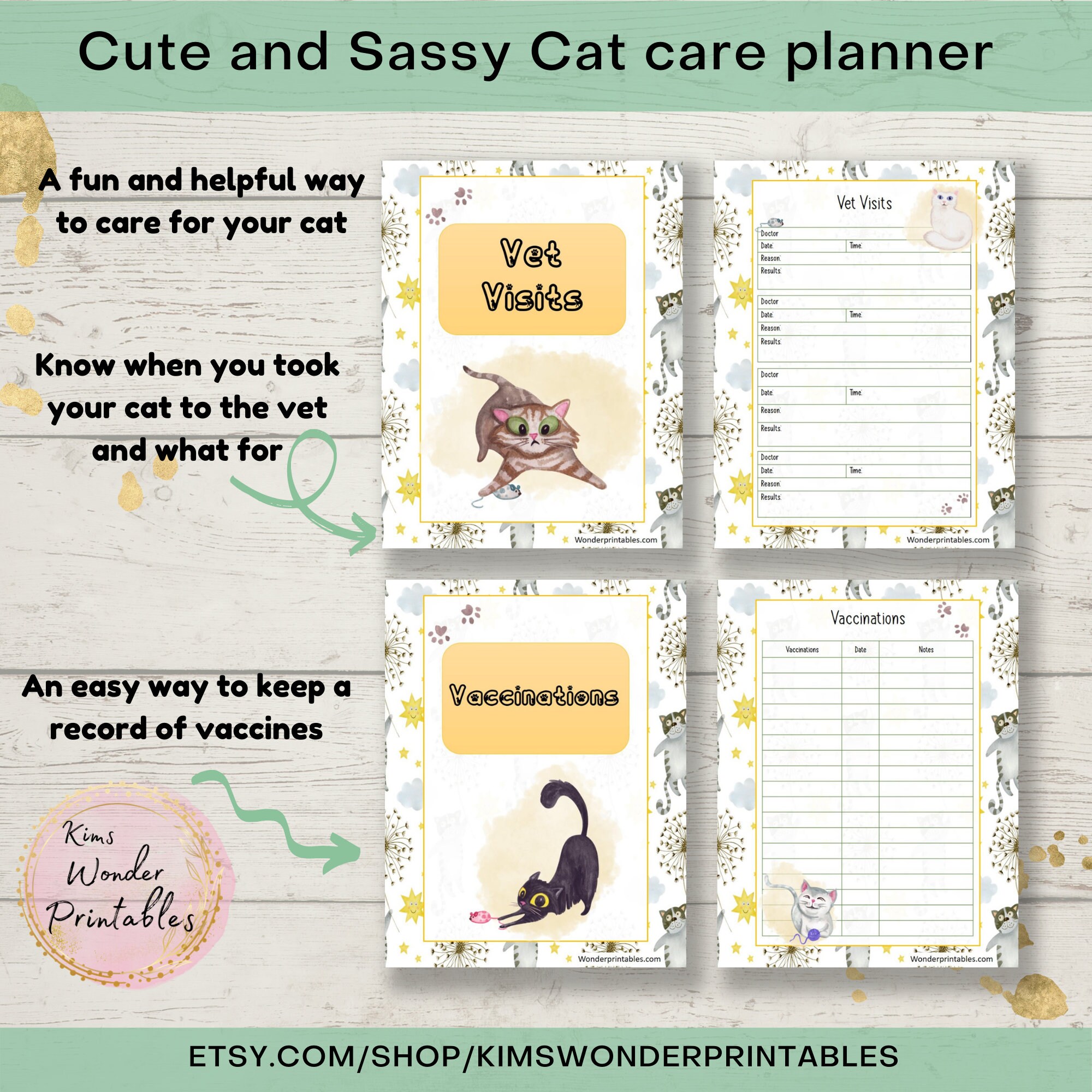 Cat Care Journal, Cat Care Planner, Cat Care Printable, Cat Care, Pet ...