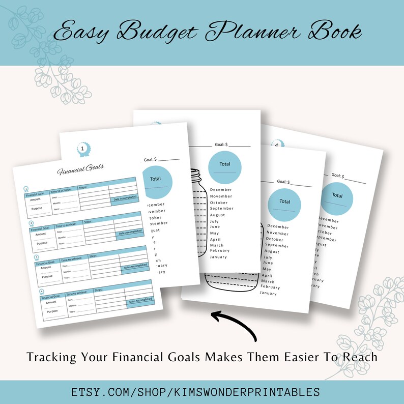 Budget Planner Book, Printable, Easy Household Budget, Budget Workbook ...