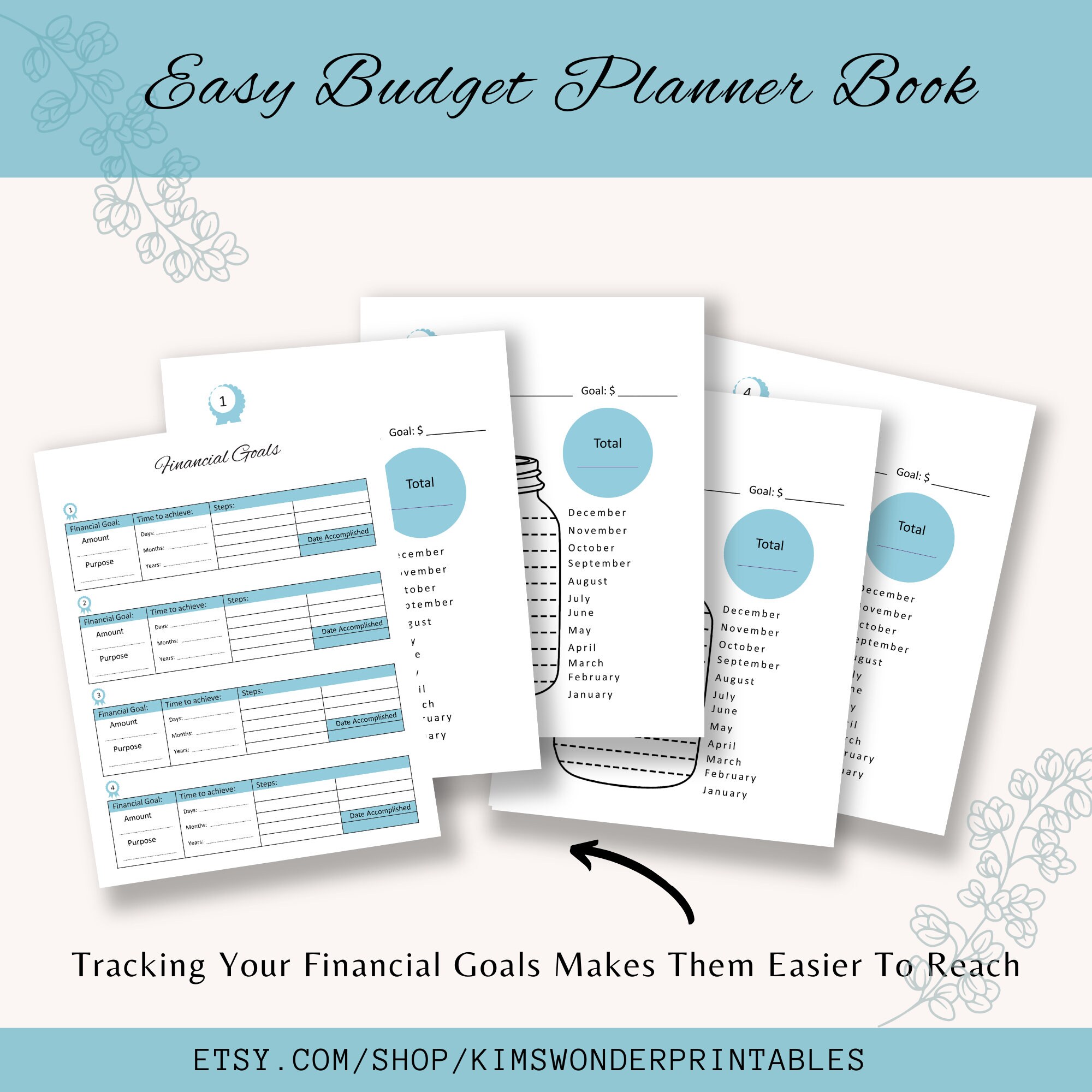 Budget Planner Book, Printable, Easy Household Budget, Budget Workbook ...