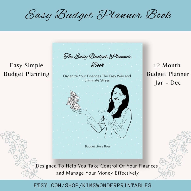 Budget Planner Book, Printable, Easy Household Budget, Budget Workbook, Easy Monthly Budget - Etsy