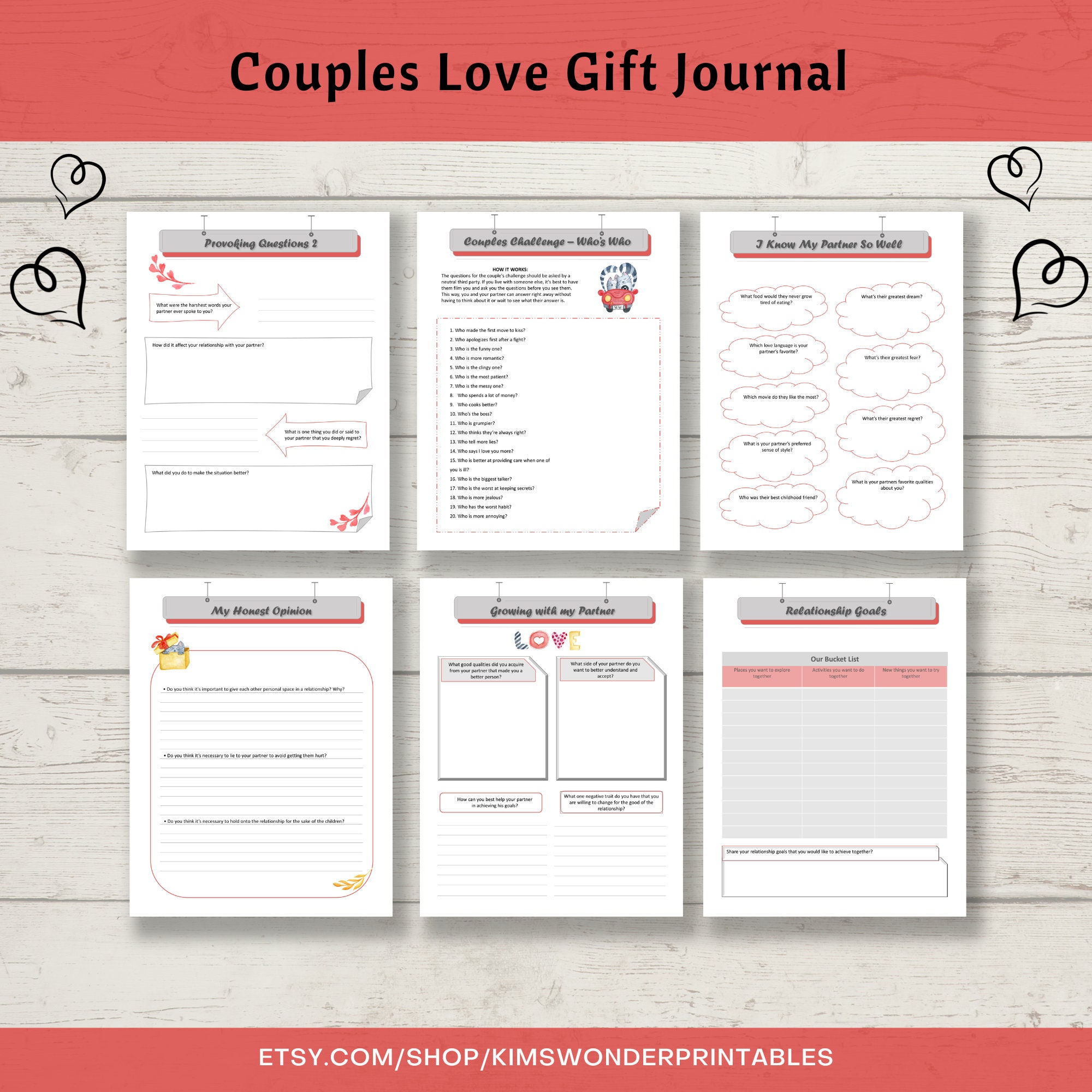Couples Guided Journal, Valentine's Day Gift for Couples, Couples ...