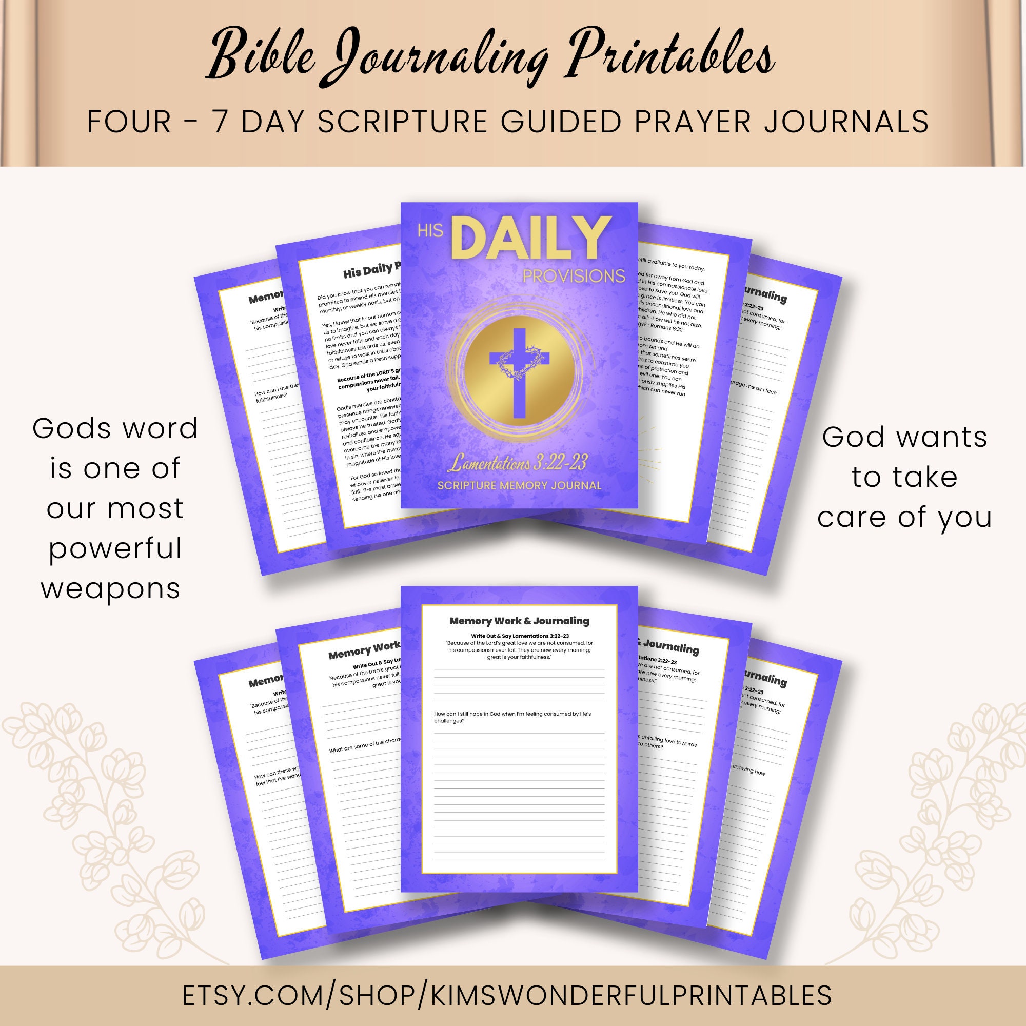 Bible Journaling Printables - A Guided Prayer Journal, Devotional ...