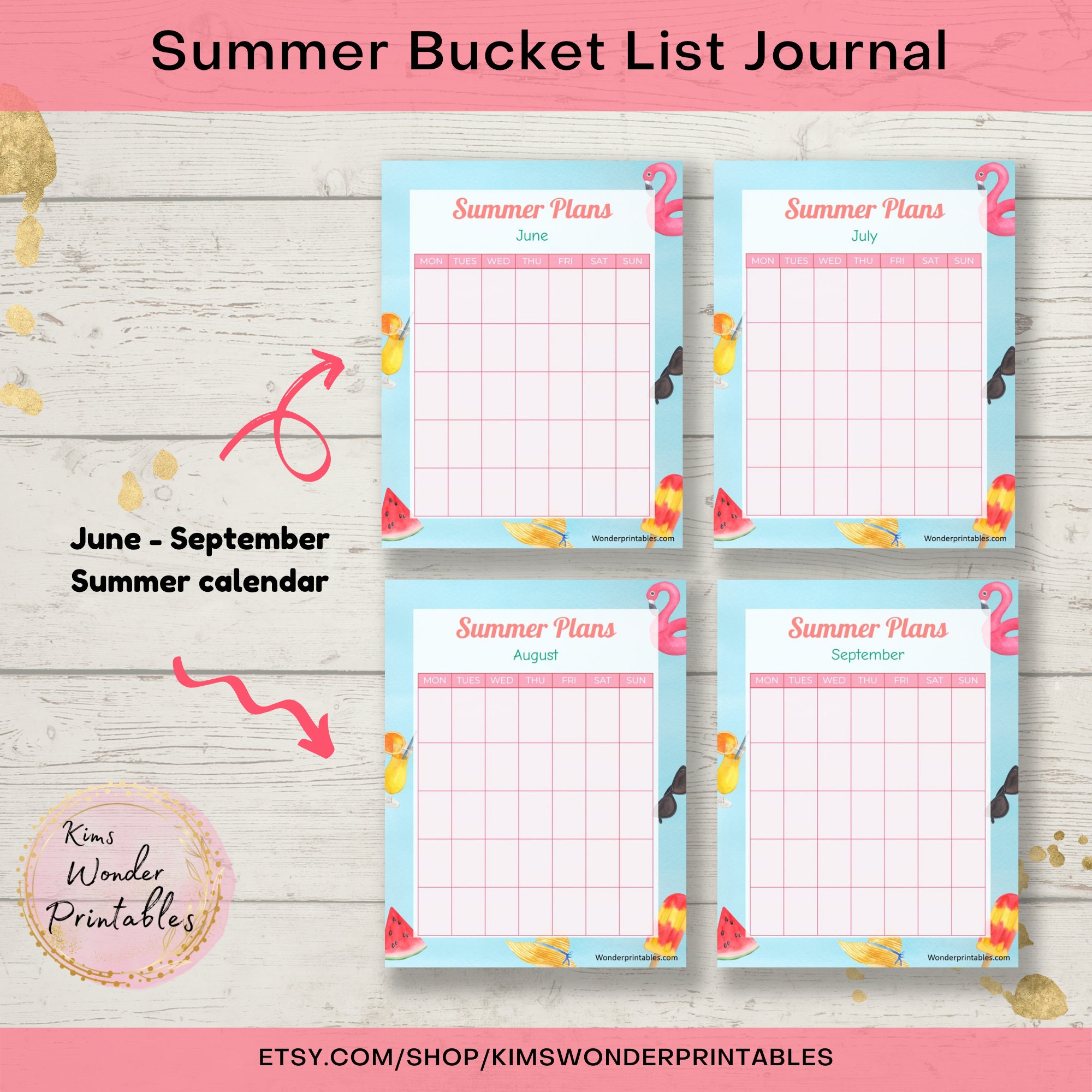 Summer Bucket List Journal, Bucket List, Summer Activities, Summer Fun ...