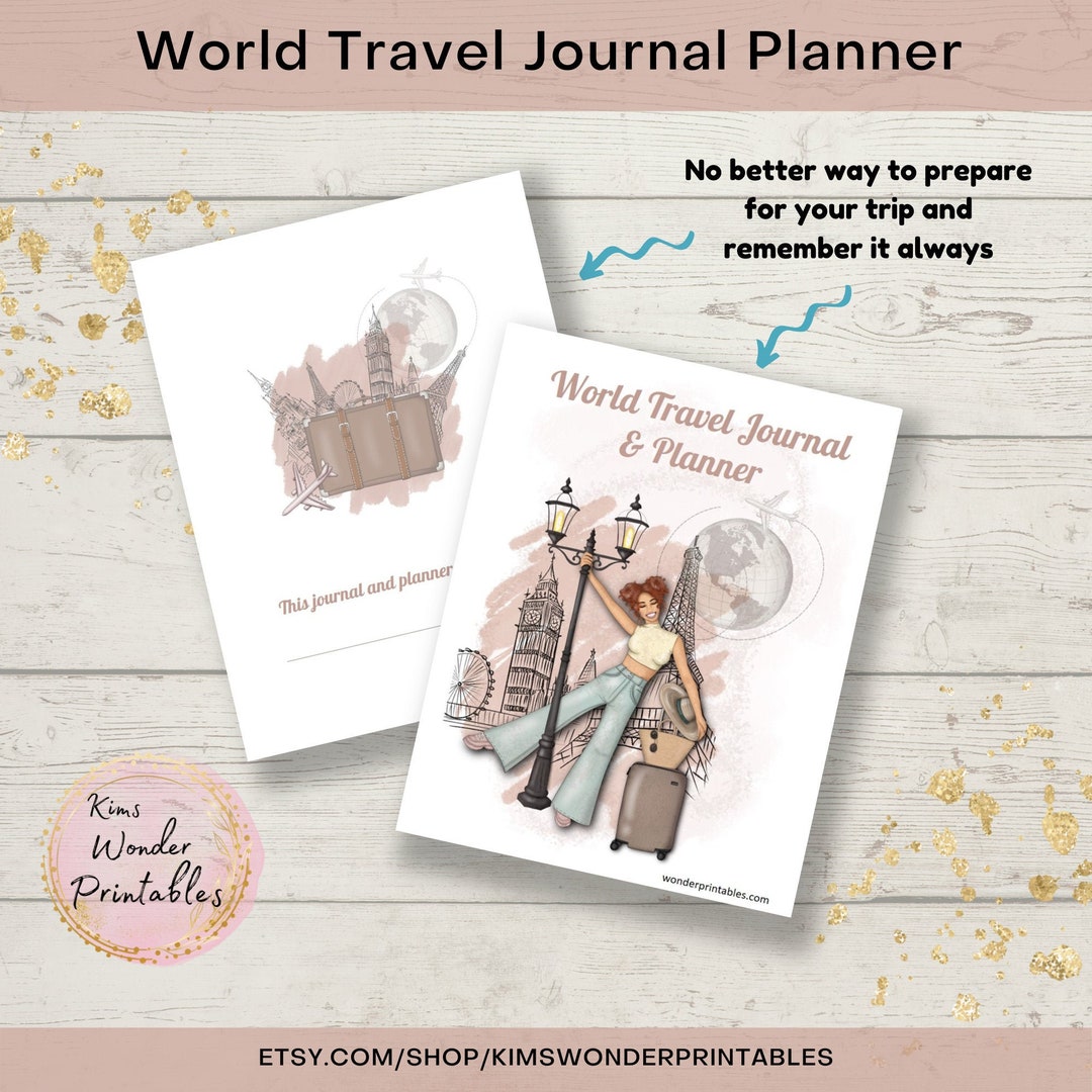 World Travel Journal Planner, Printable, Printable Travel Planner ...