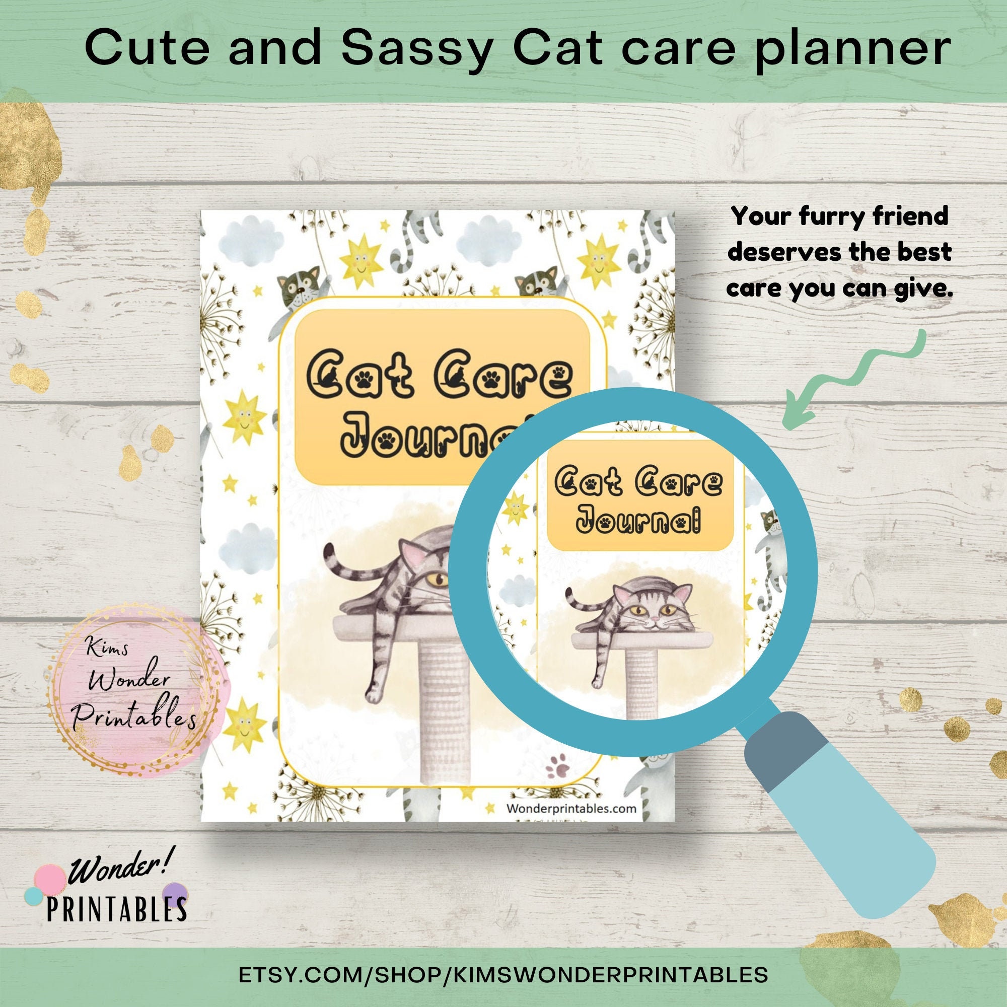 Cat Care Journal, Cat Care Planner, Cat Care Printable, Cat Care, Pet ...