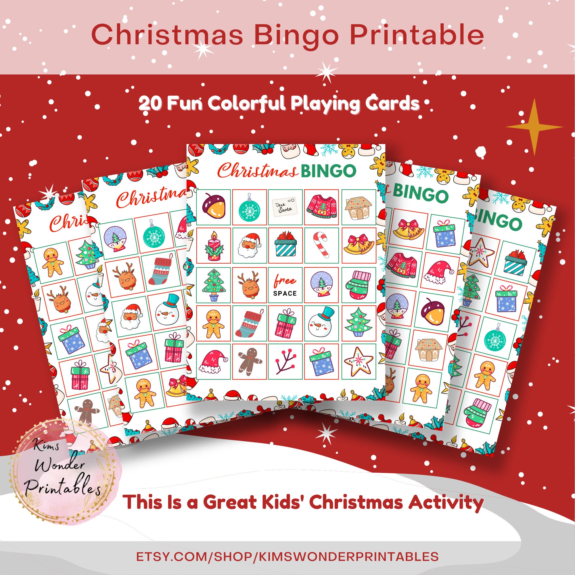 Christmas Bingo Printable, Kids' Christmas Activity, Fun Christmas ...