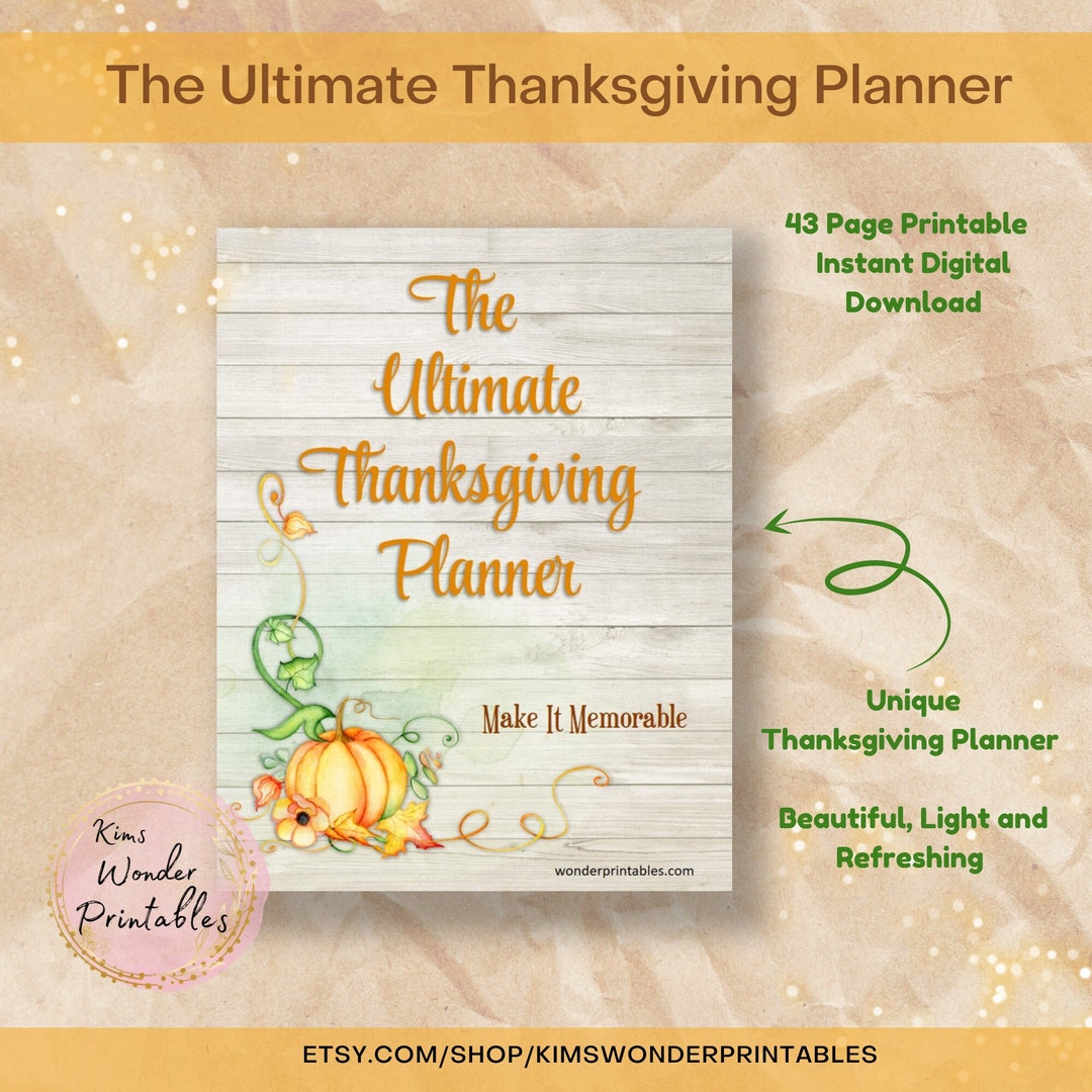 The Ultimate Thanksgiving Planner,thanksgiving Organizer,printable ...