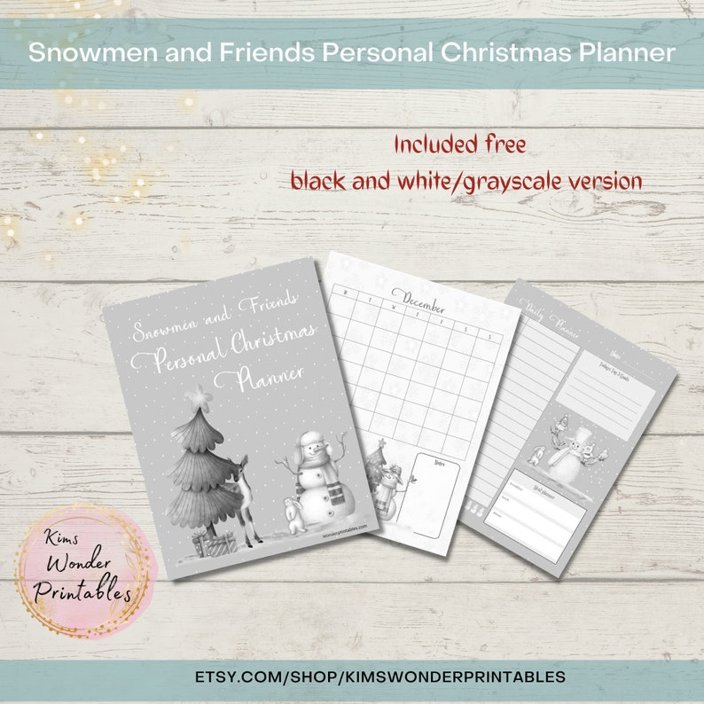 Christmas Planner Printable, Snowman Planner, December Planner ...