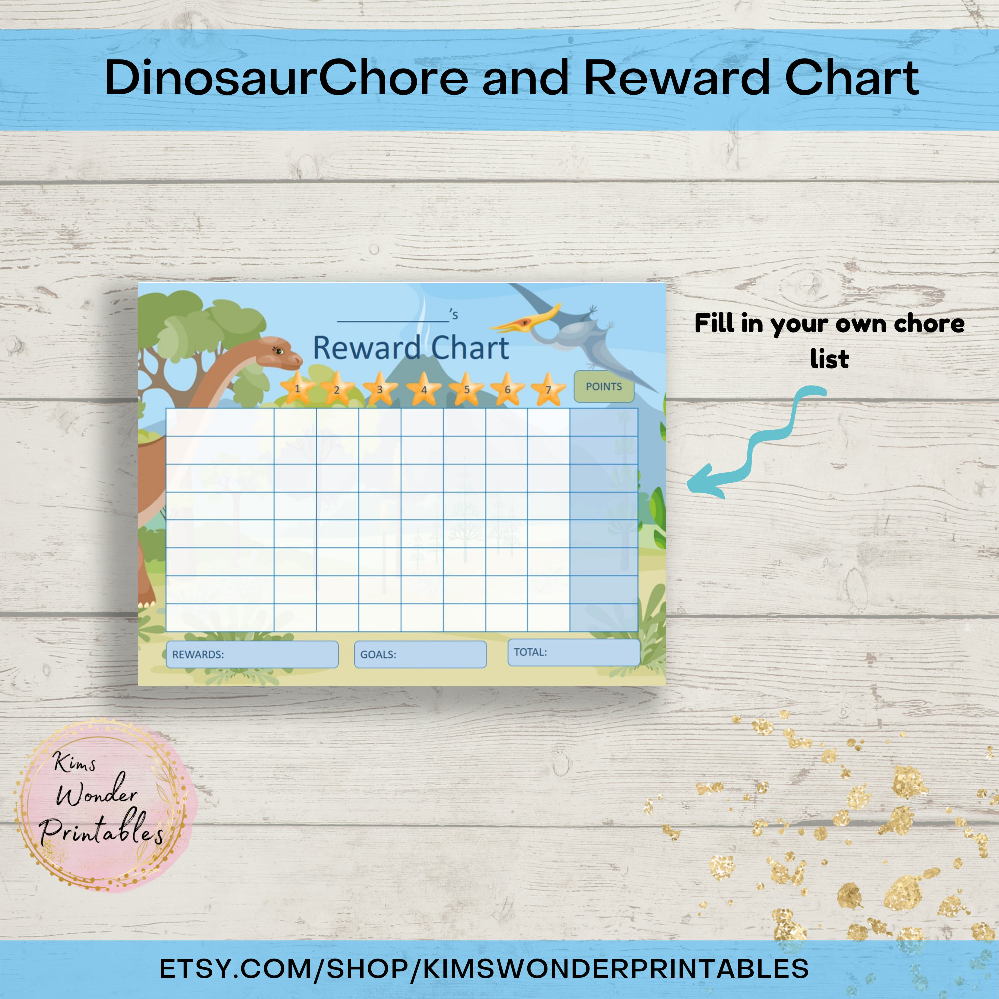 Printable Dinosaur Reward Chart, Dinosaur Chore Chart, Boys Reward ...