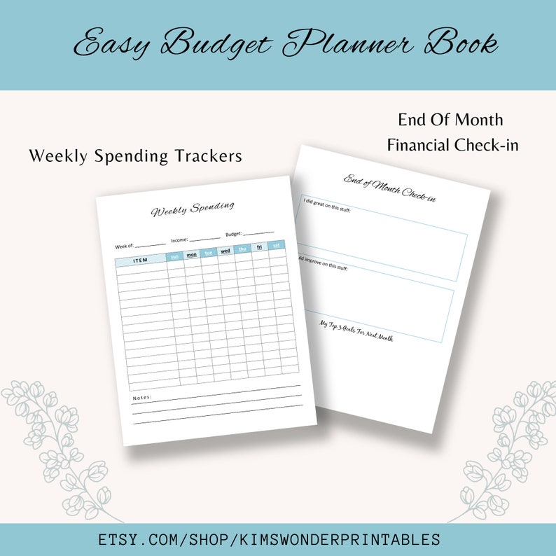 Budget Planner Book, Printable, Easy Household Budget, Budget Workbook ...