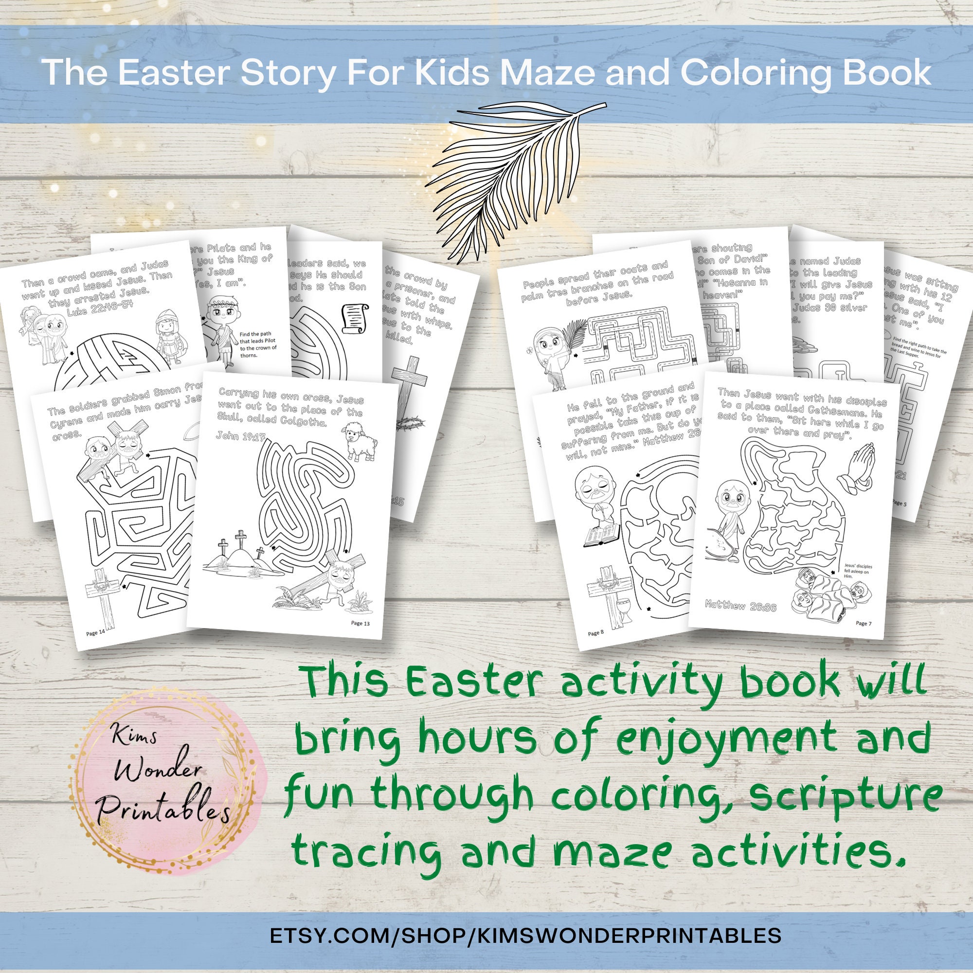 Easter Story for Kids Maze Book, Easter Story Coloring Book ...