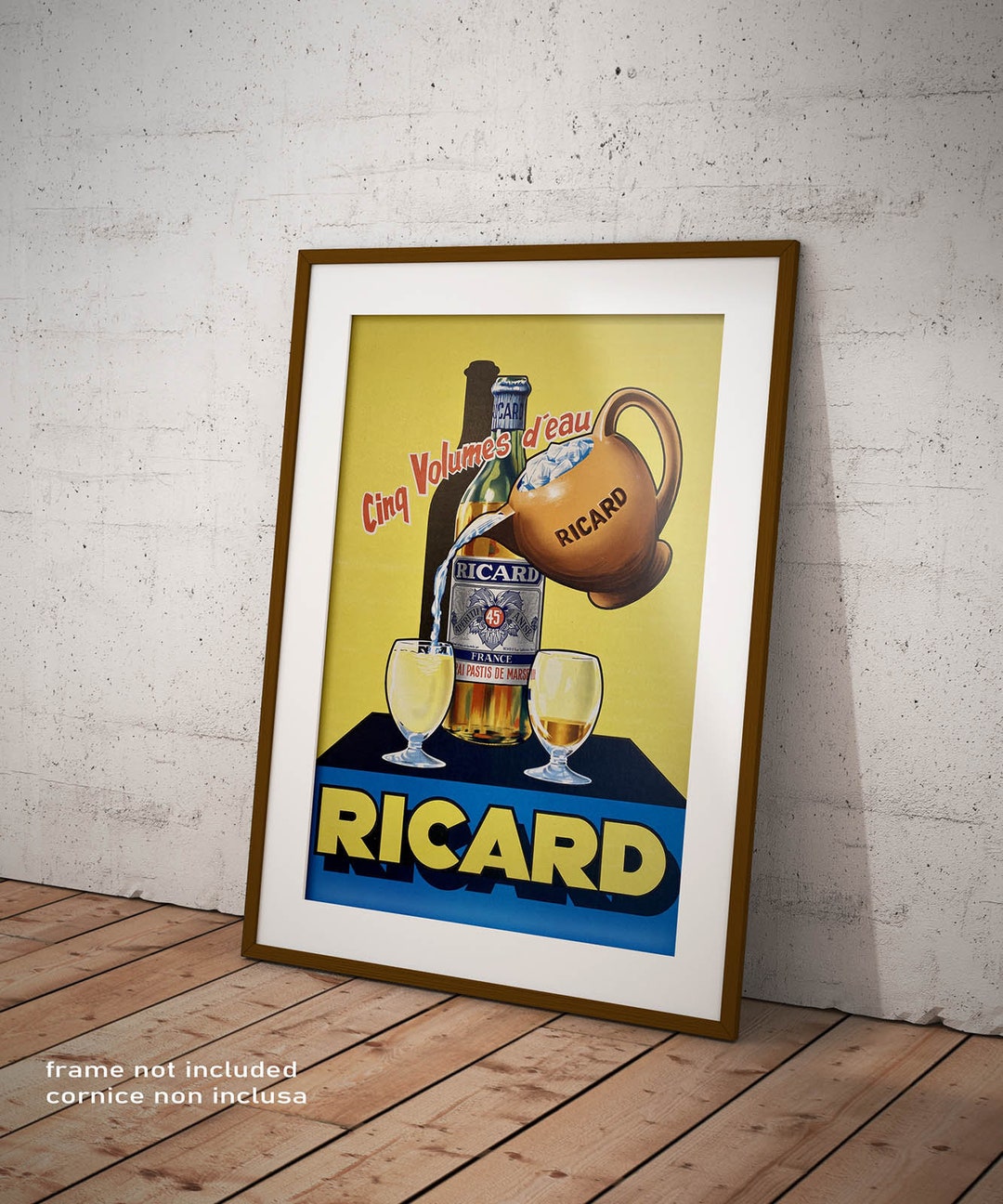 Affiche Ricard Cinq Volumes d'Eau Reproduction Vintage, Impression ...