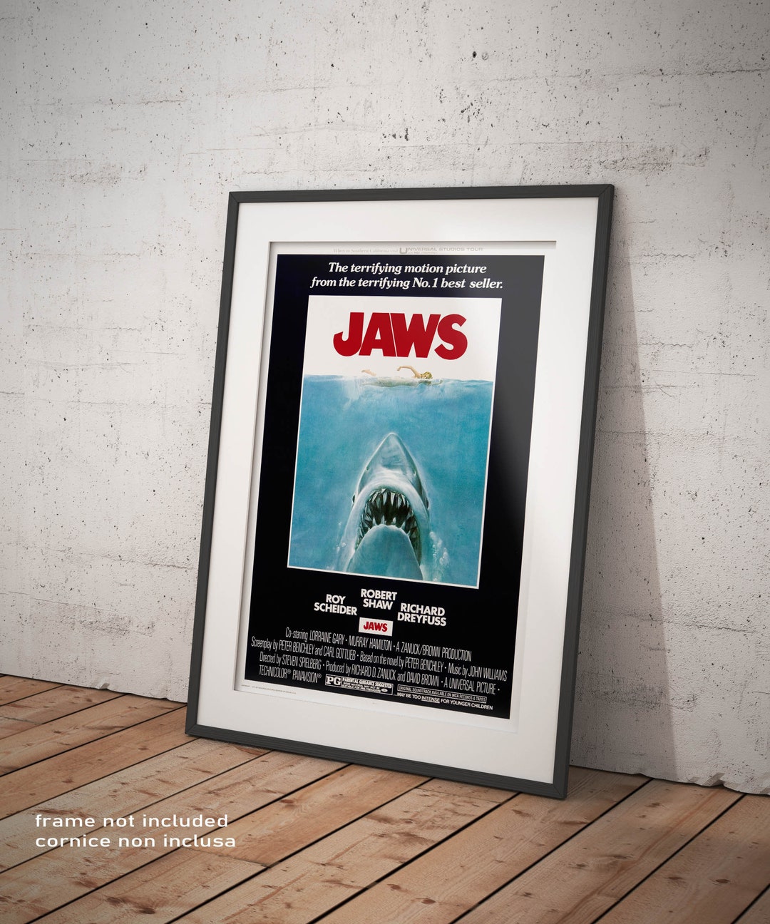 Poster Jaws 1975 Jaws Vintage Reproduction Cinema Film Poster Affiche ...