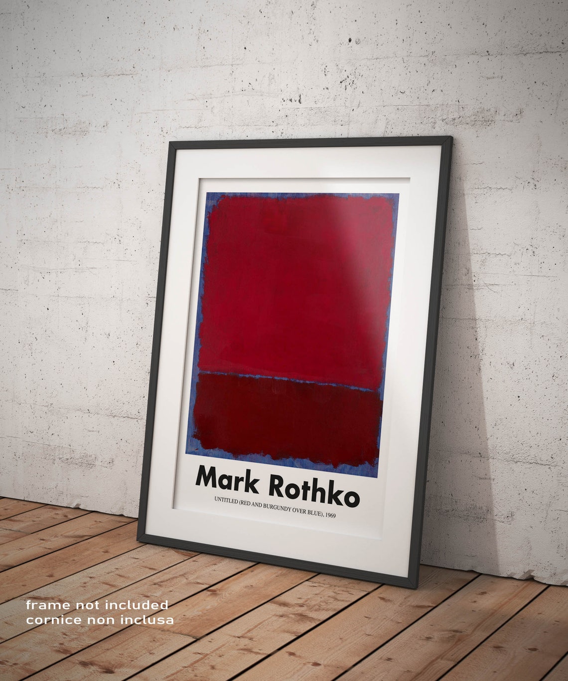 Poster Mark Rothko Untitled red and Burgundy Over Blue - Etsy