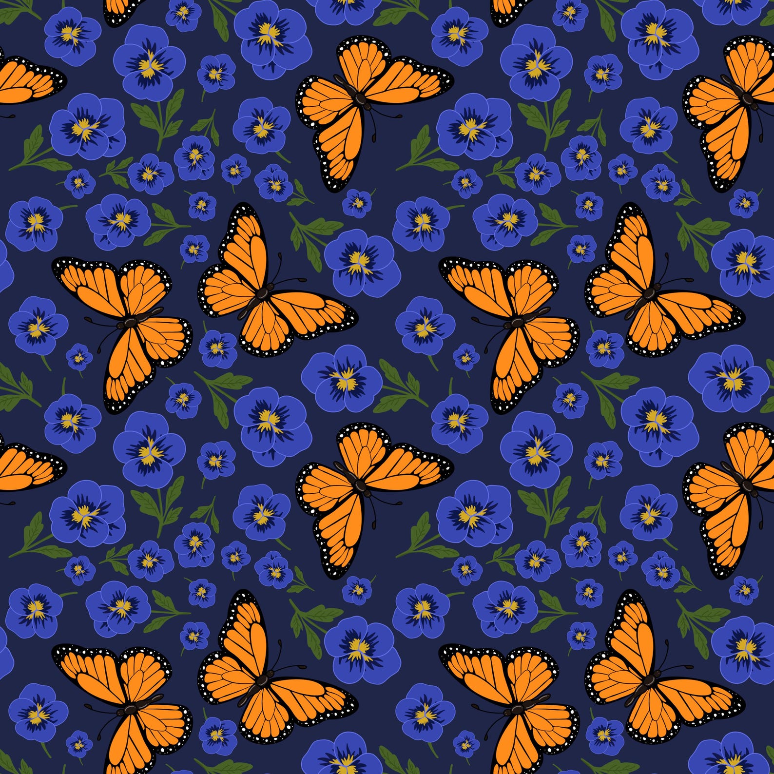 Magnificent Monarchs Seamless Digital File - Etsy