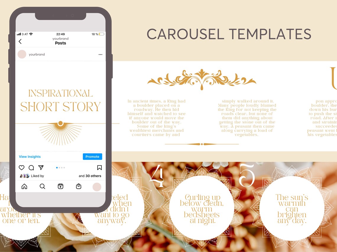 Canva Carousel Quote Template, Motivational Quotes, Elegant Design ...
