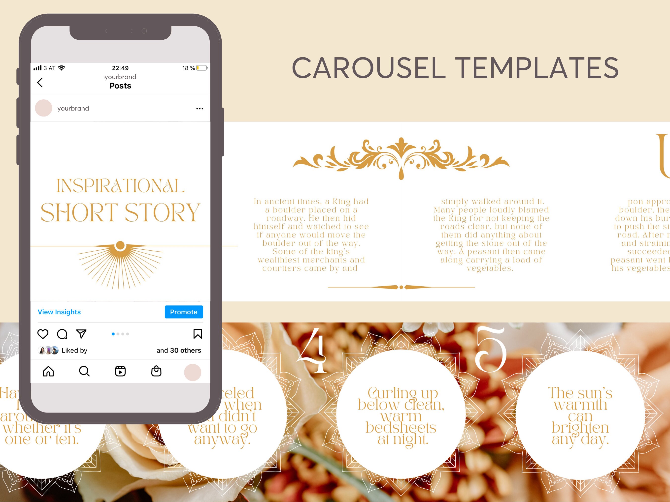 Canva Carousel Quote Template, Motivational Quotes, Elegant Design ...