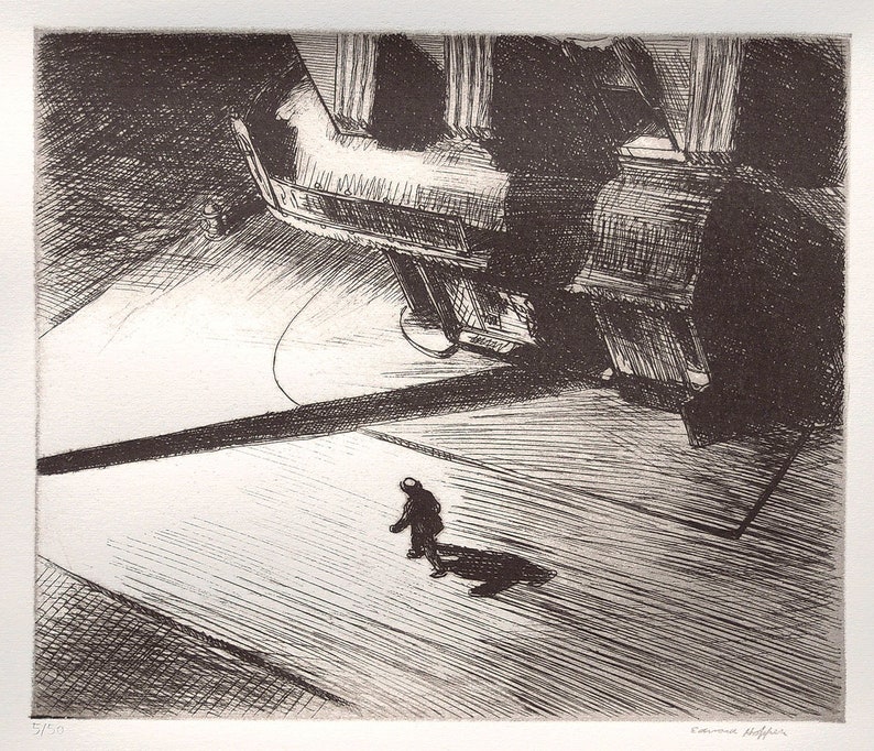 Night Shadows Edward Hopper Screenprint Print Handcrafted - Etsy