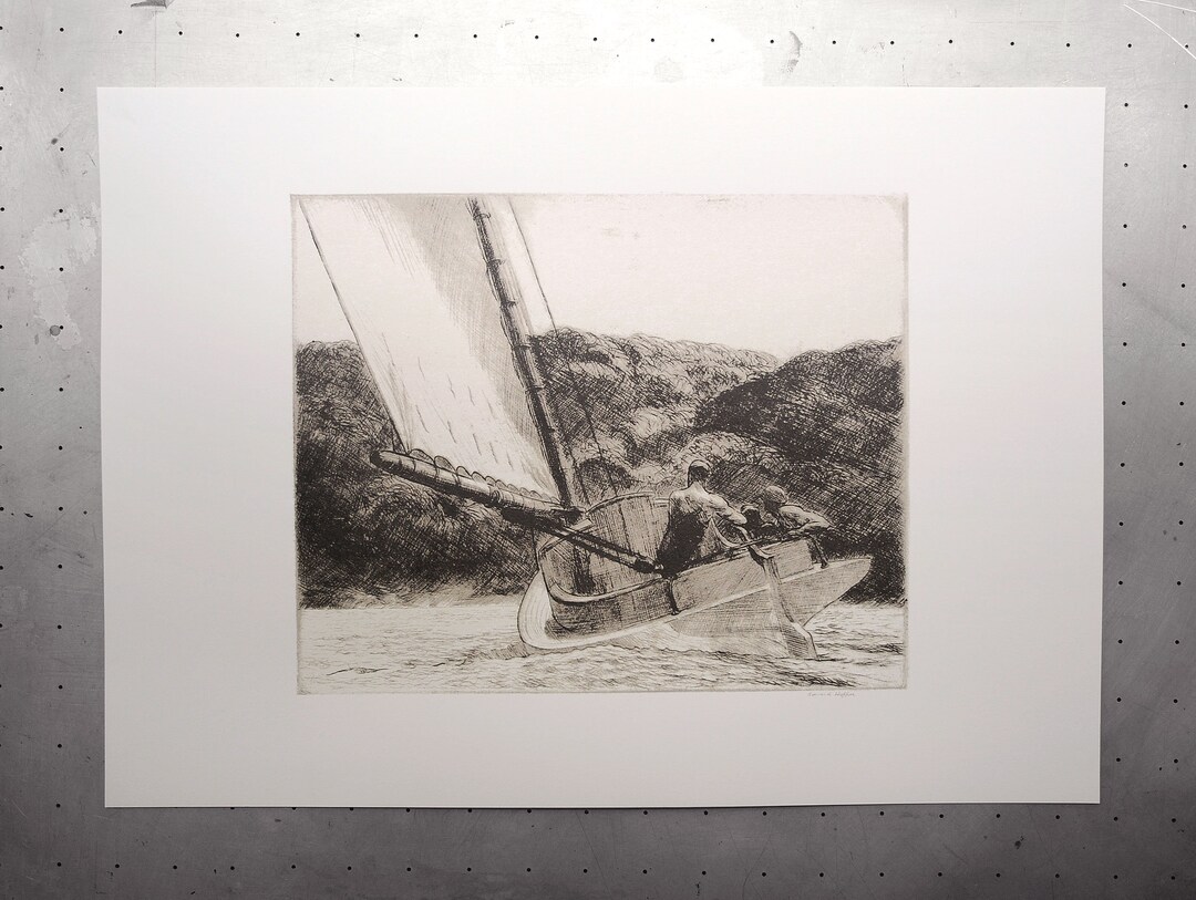 The Cat Boat Edward Hopper Screenprint Print Handcrafted Image Print ...