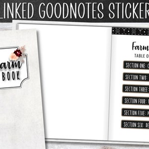 Farmhouse Digital Stickers, Sticker Book for Goodnotes, Pre-cropped ...