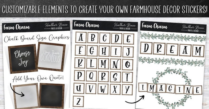 Farmhouse Digital Stickers, Sticker Book for Goodnotes, Pre-cropped ...