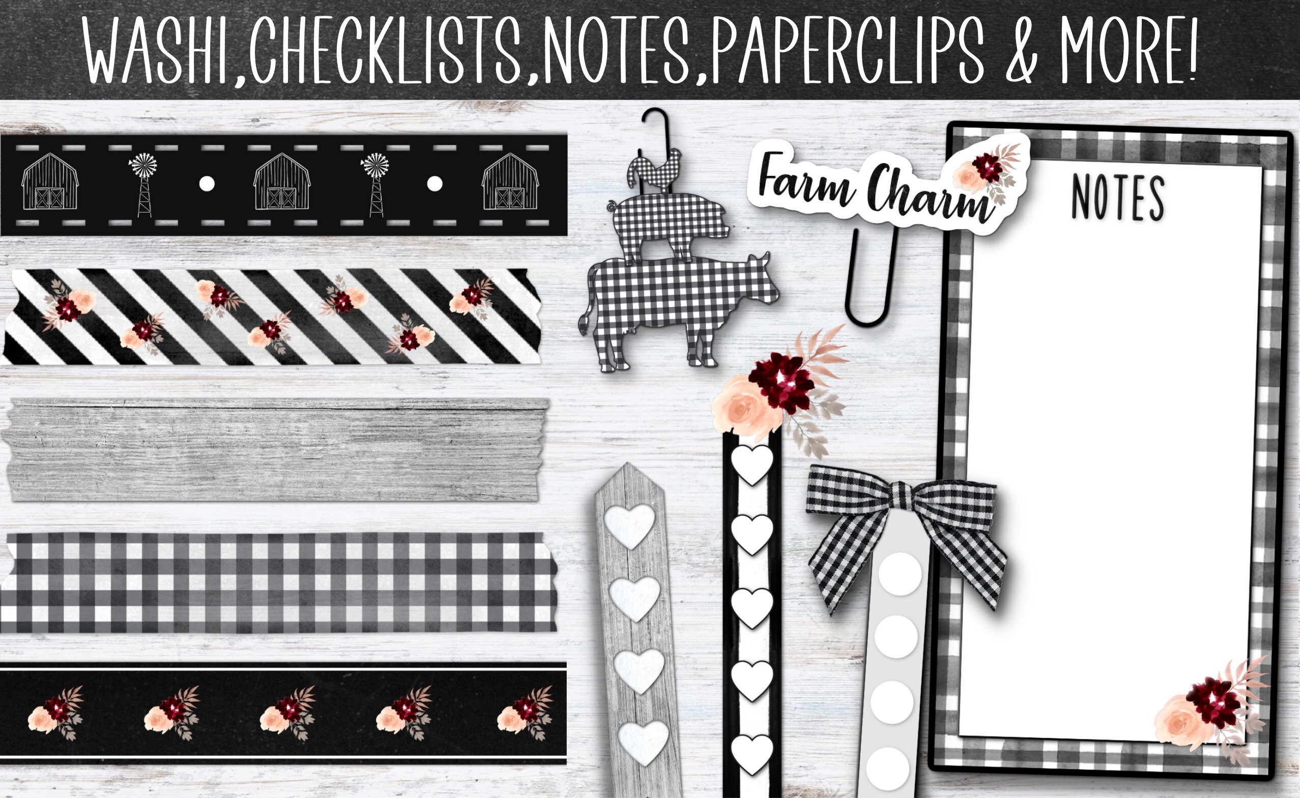 Farmhouse Digital Stickers Sticker Book for Goodnotes - Etsy