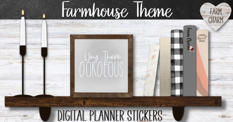 Farmhouse Digital Stickers, Sticker Book for Goodnotes, Pre-cropped ...