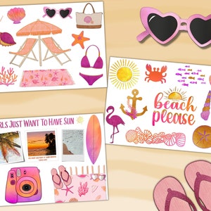 Summer Beach Babe Digital Stickers, Sticker Book for Goodnotes, Pre ...