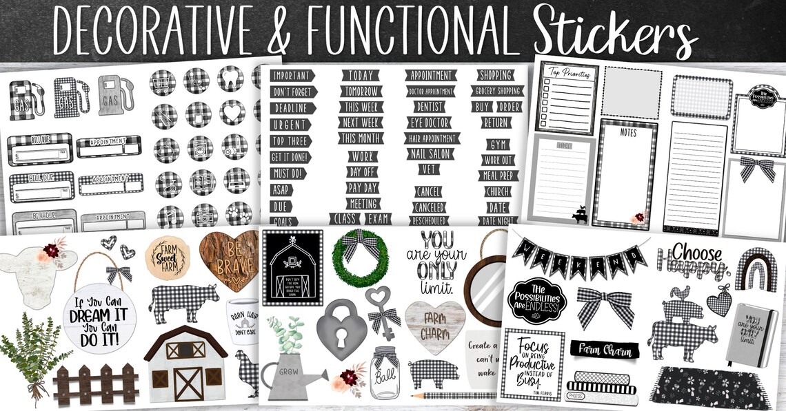 Farmhouse Digital Stickers Sticker Book for Goodnotes | Etsy