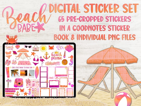 Summer Beach Babe Digital Stickers Sticker Book for - Etsy