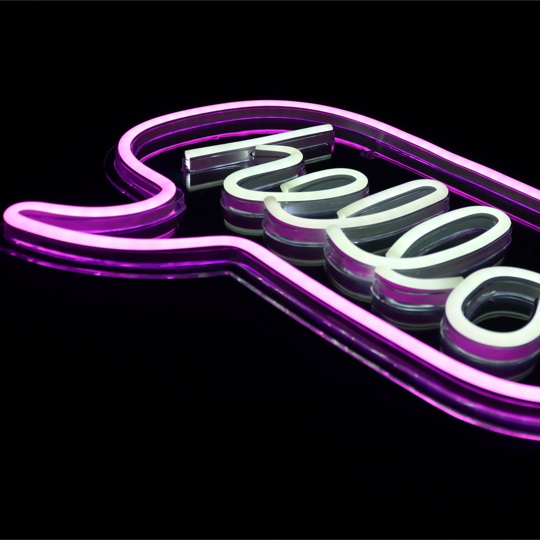 Large Hello Neon Sign | Home Bar Light | Best Friend Birthday Gift for ...