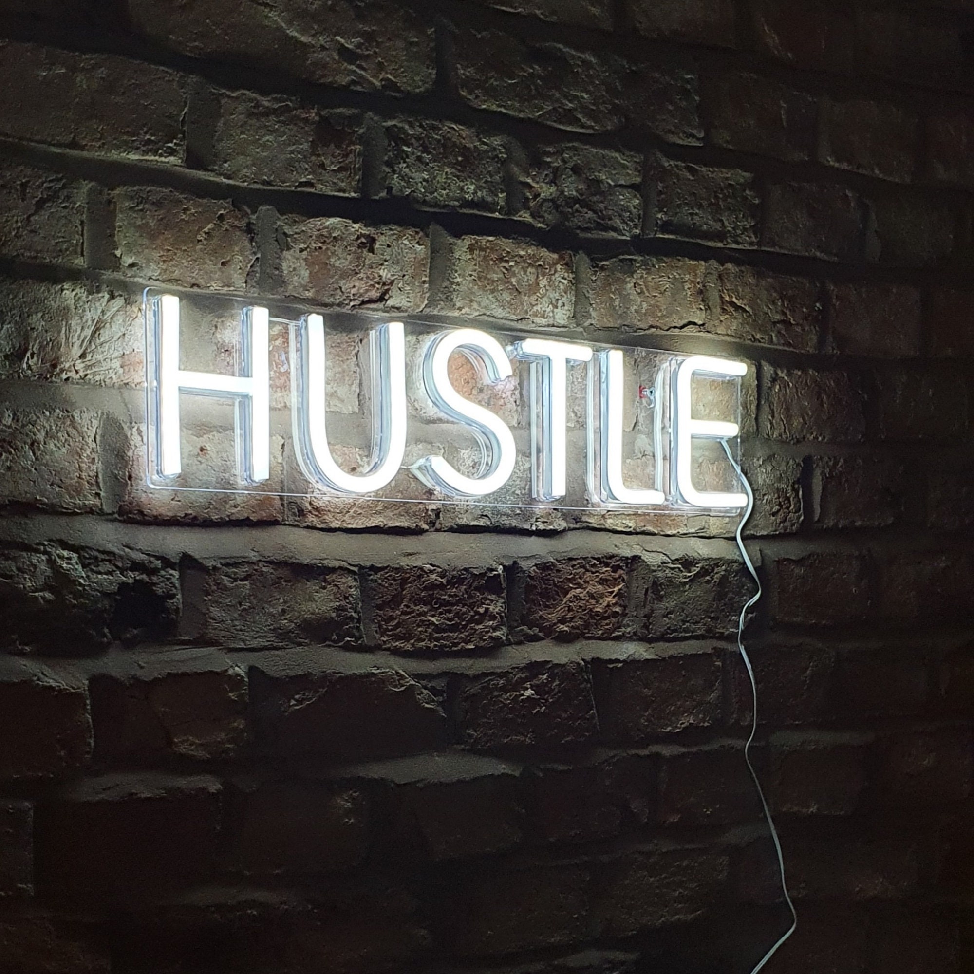 HUSTLE Neon Sign Home Bar Light Office Wall Decor - Etsy UK