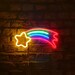 SHOOTING STAR Neon Sign | Wall Decor | Rainbow Present UK | Girls ...