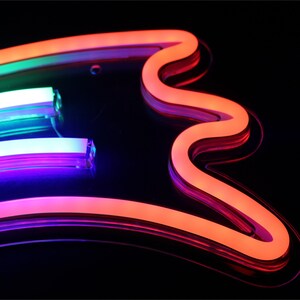 SHOOTING STAR Neon Sign | Wall Decor | Rainbow Present UK | Girls ...