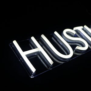 HUSTLE Neon Sign | Home Bar Light | Office Wall Decor | Boyfriend Gift ...