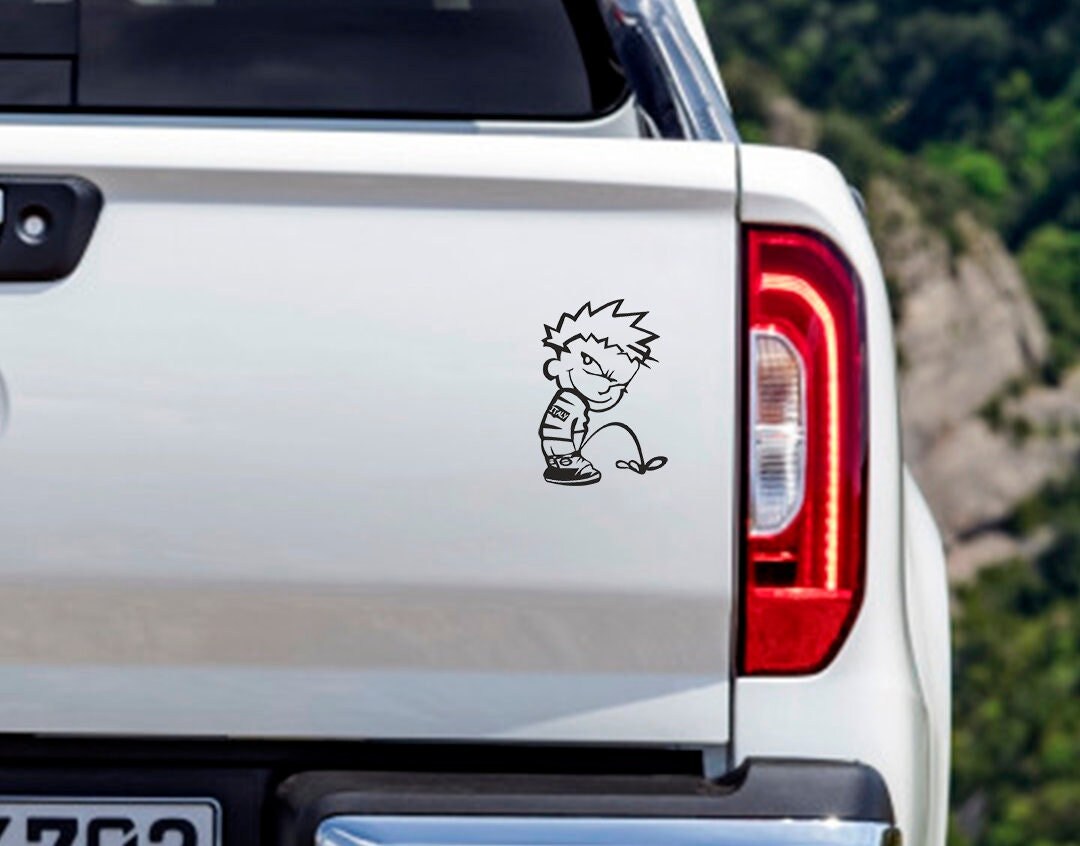 Pissing Bully. Pissing Boy Vinyl Decal Truck Car Sticker - Etsy